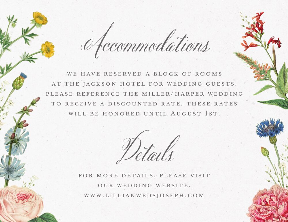 Wedding Insert Cards - PrintsWell